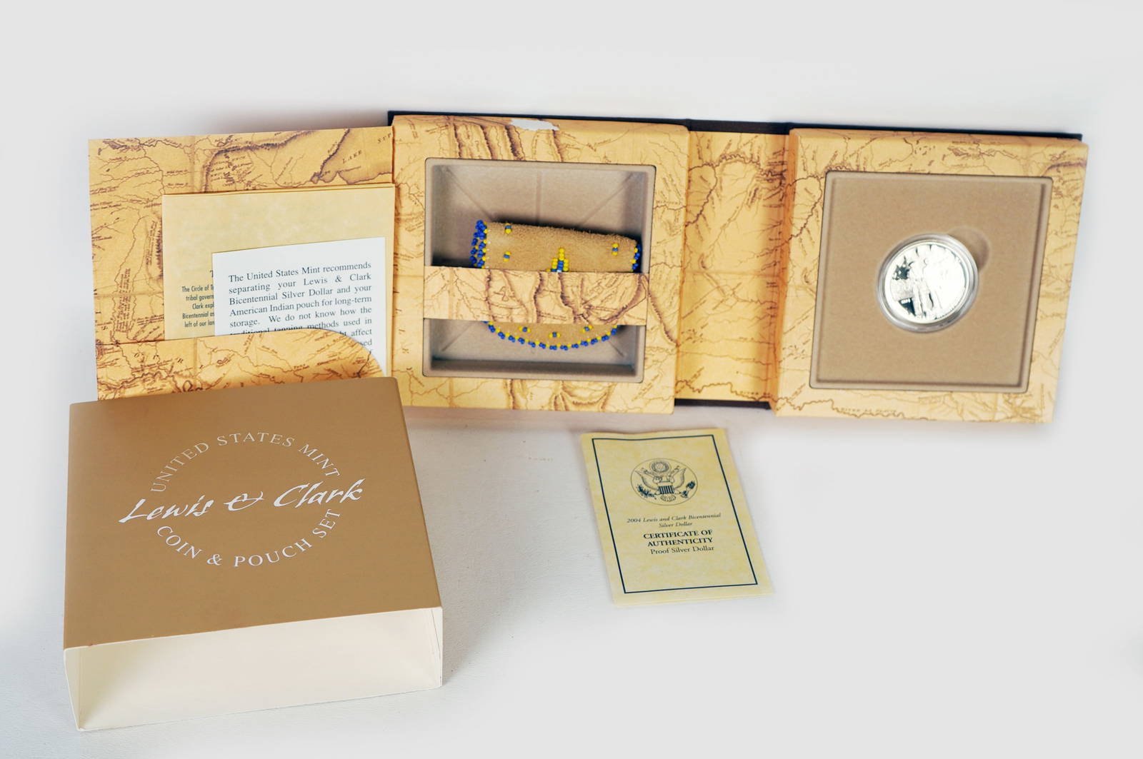 2004 Lewis & Clark Coin And Pouch Proof Set "blackfoot Confederacy" 1oz ...