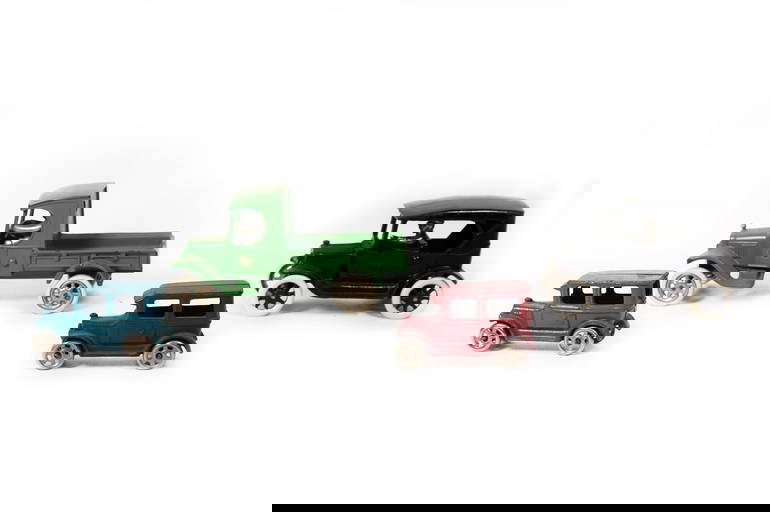 Hubley Coupes, Arcade Model T, And Seiber Motorcade Model T Truck