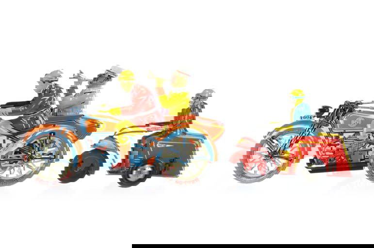 Motorcycle Lot Of 2, Paya And Ly Lint Tin Toys