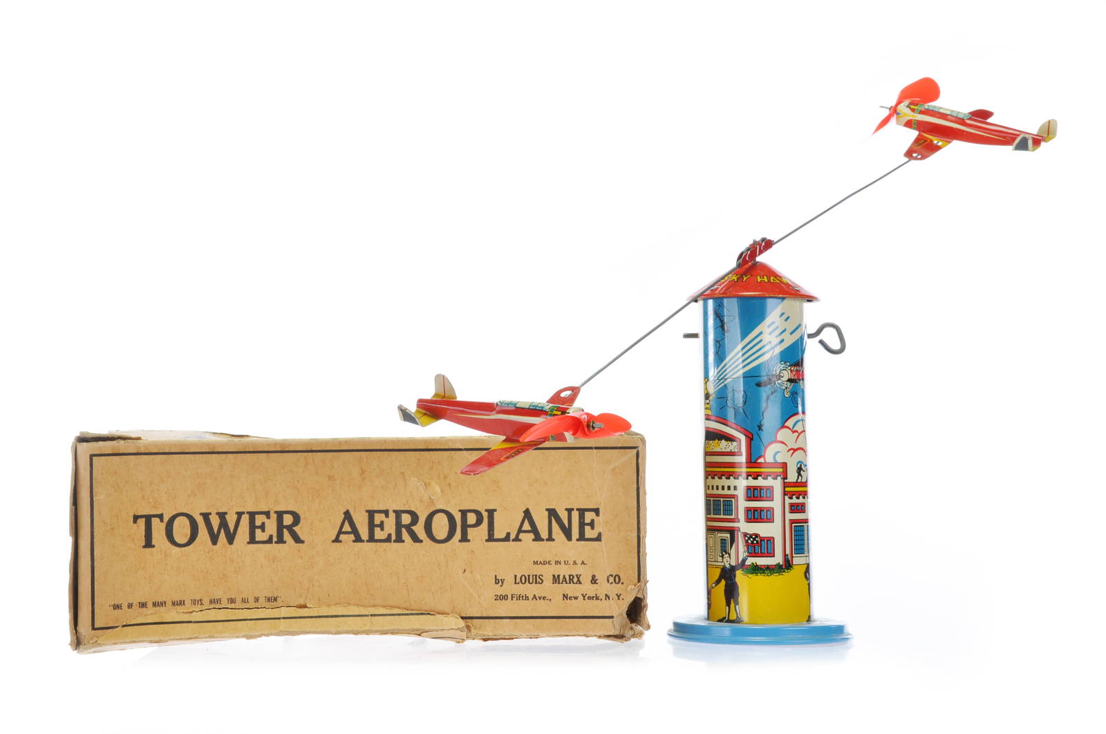 Boxed Marx Tower Airplane Tin Toy Auction