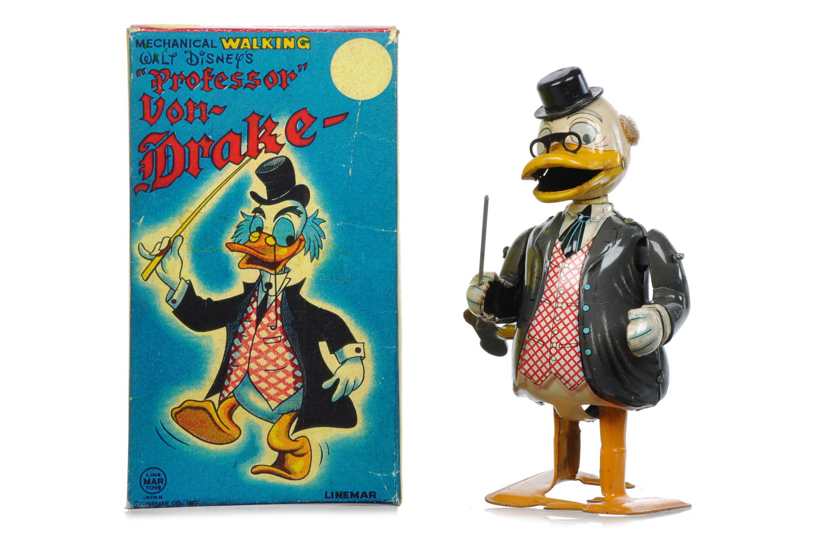 Linemar Walt Disney's Professor Von Drake Boxed Tin Windup Auction