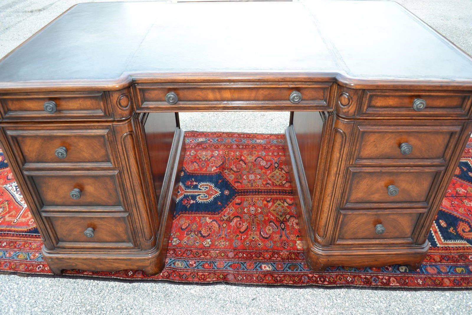 Theodore Alexander Partners Oak Desk Leather Top Auction