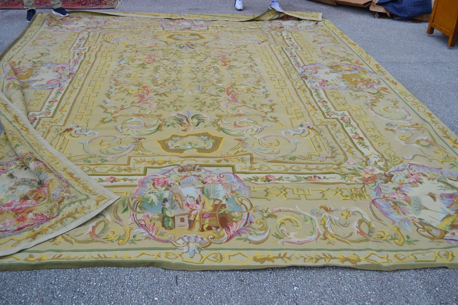 Chinese Aubusson Style Needlepoint Tapestry Rug Auction