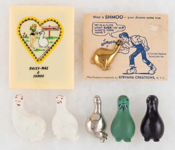 Shmoo Figural Pin Lot & "daisy Mae & Shmoo" Souvenier C