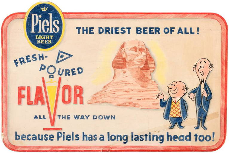 "piels Light Beer" Sign Prototype Original Art Featurin