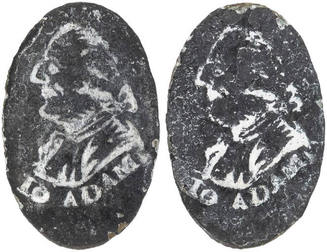 Important John Adams Portrait Cuff Buttons Pair C. 1796