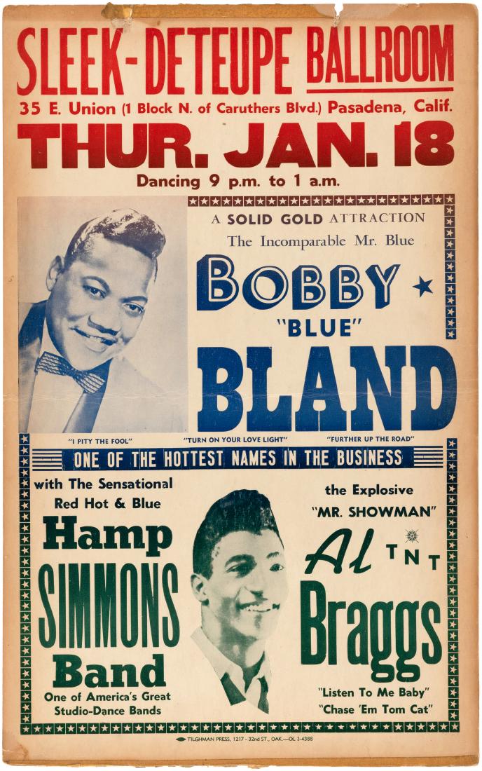 BOBBY "BLUE" BLAND 1962 CONCERT POSTER.