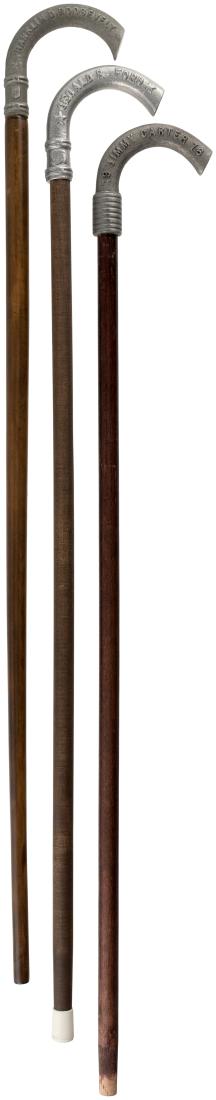 TRIO OF CAST METAL CANES INCLUDING 1932 "FOR PRESIDENT
