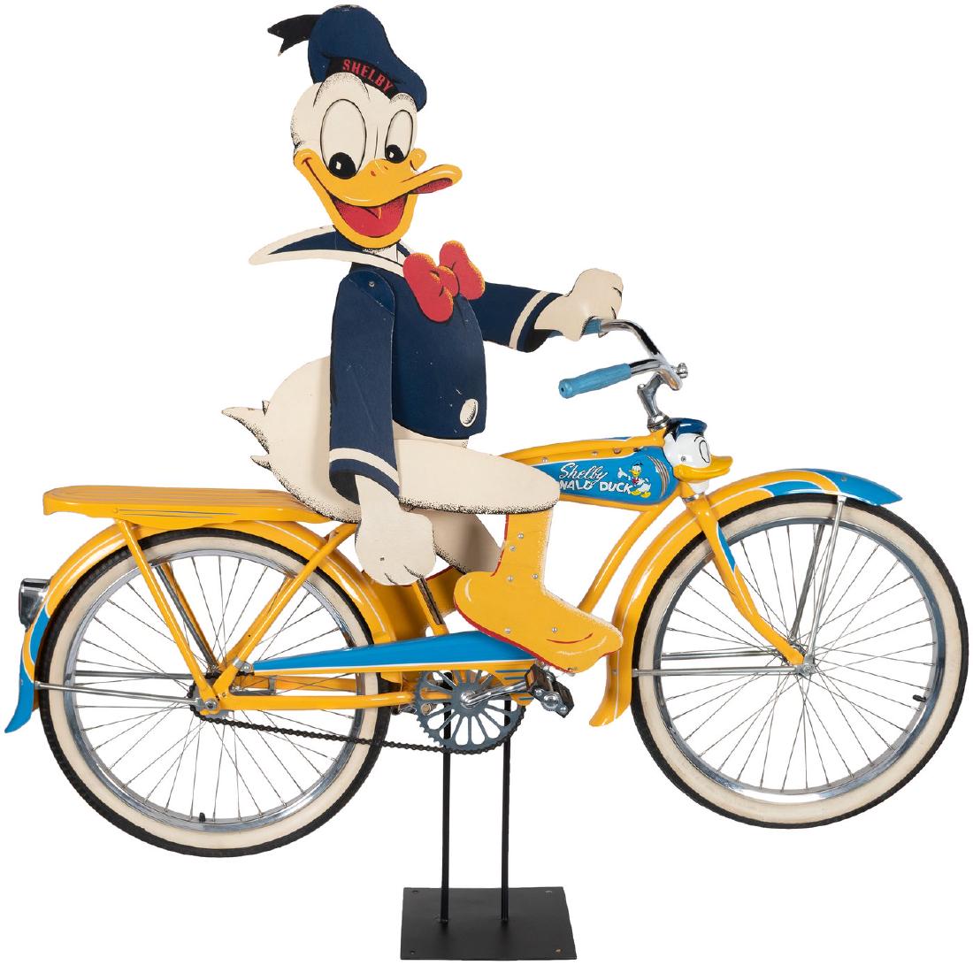 DONALD DUCK SHELBY BICYCLE STORE DISPLAY WITH RARE