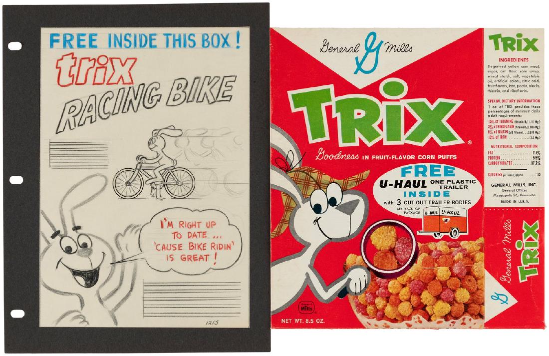 GENERAL MILLS "TRIX RACING BIKE" CEREAL BOX BACK