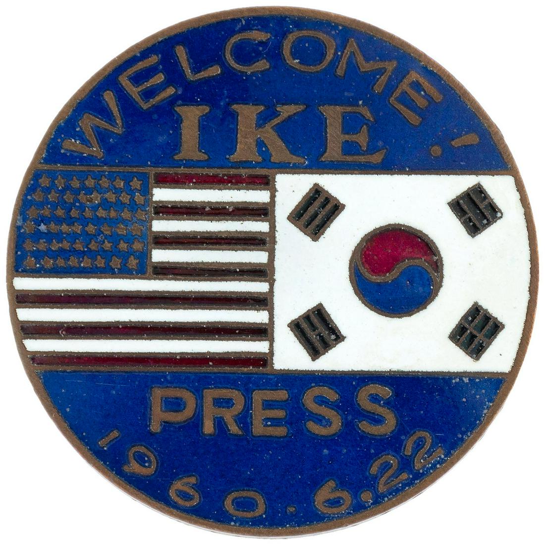 WELCOME IKE! RARE ENAMEL "PRESS" BADGE FROM 1960 KOREAN - Nov 06, 2019 ...