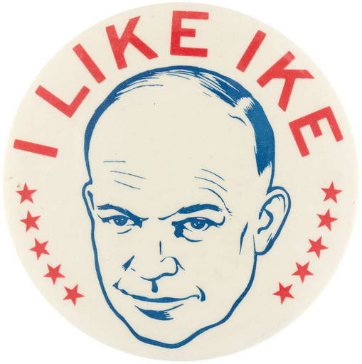 Distinctive Eisenhower "i Like Ike" Sketch Portrait