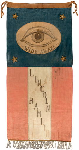 Lincoln & Hamlin "wide Awake" 1860 Campaign Flag Banner