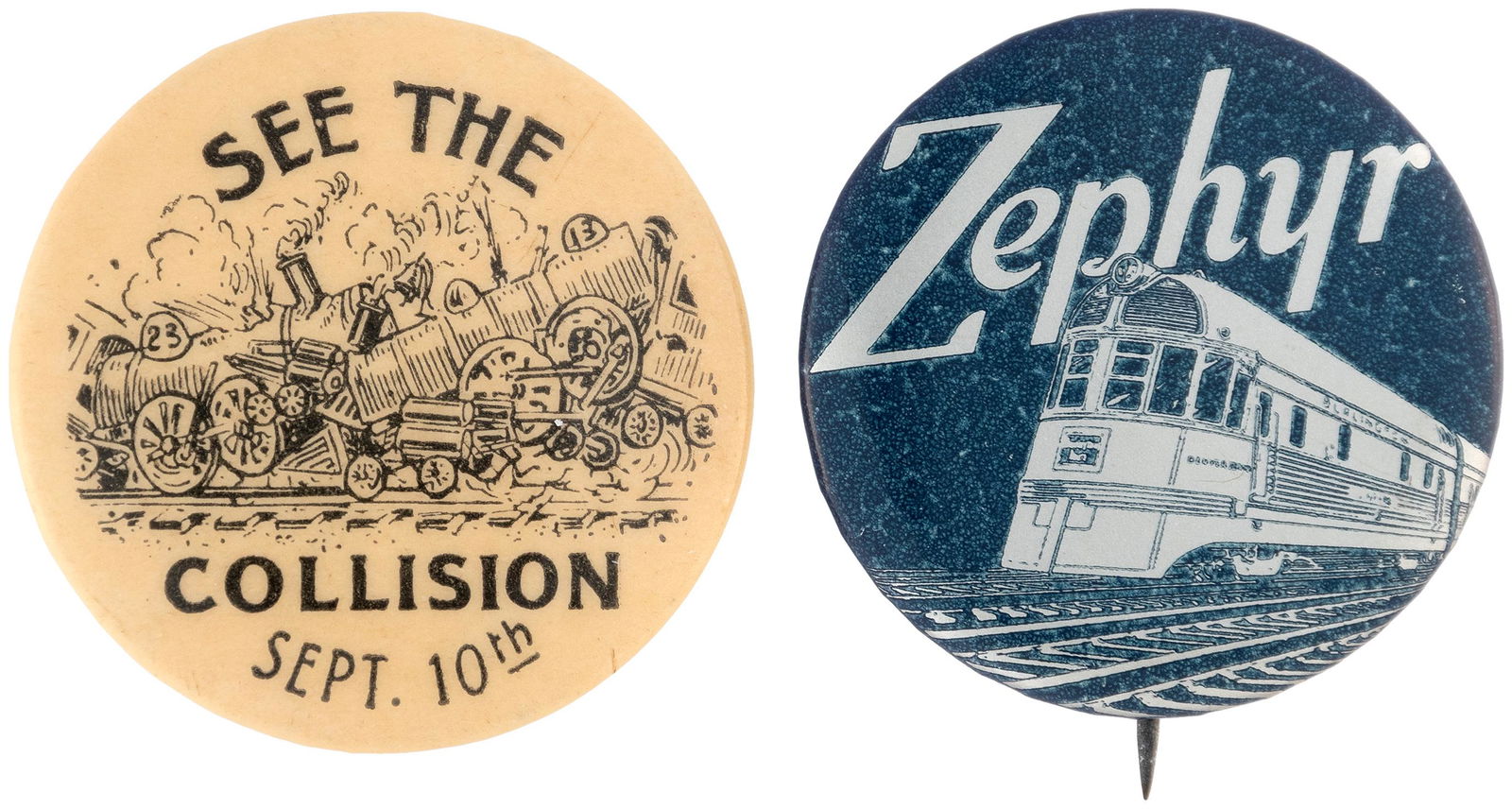 Railroad Train Buttons Photographed & Featured Examples