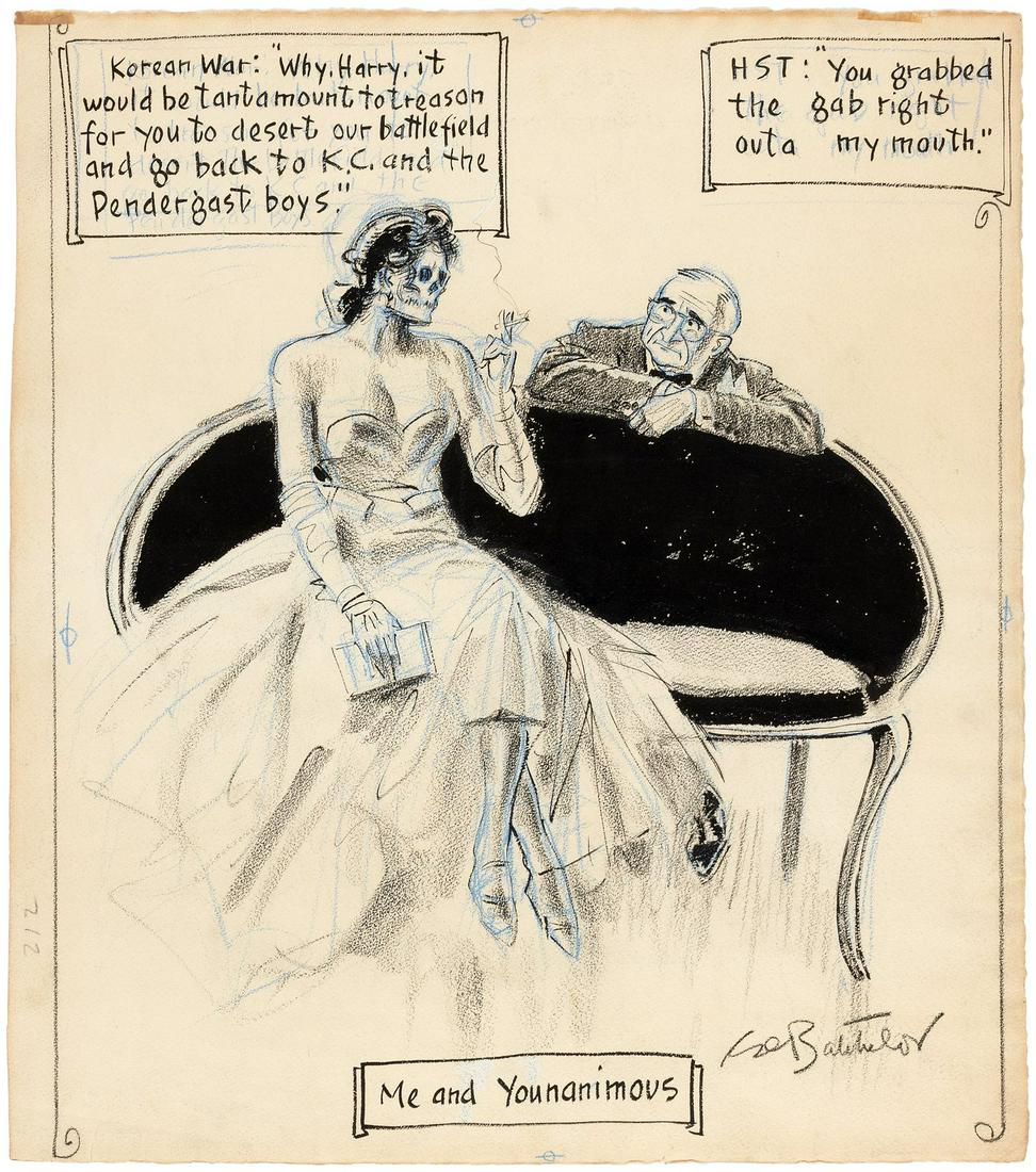 Harry Truman Korean War Cartoon By Pulitzer Prize