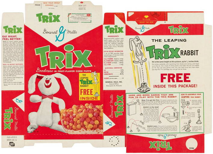 General Mills Trix File Copy Cereal Box Flat With