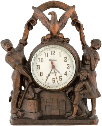 ROOSEVELT "NRA WE DO OUR PART" MANTLE CLOCK. (#0297) on Nov 15, 2022 ...