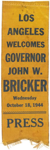Dewey: Vice President "john W. Bricker Los Angeles" California Press ...