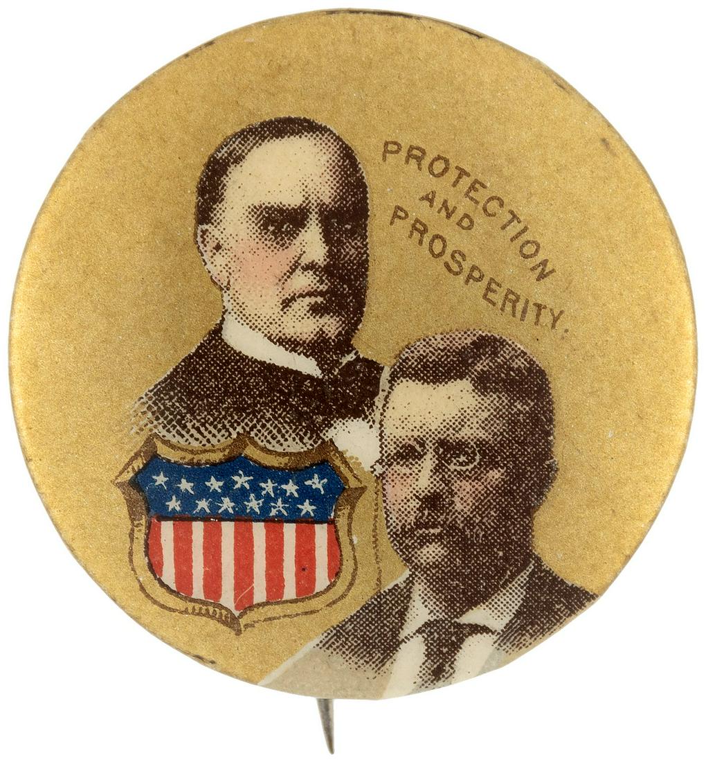 McKINLEY & ROOSEVELT 1900 JUGATE BUTTON HAKE #3163. (#0127) on Mar 21 ...