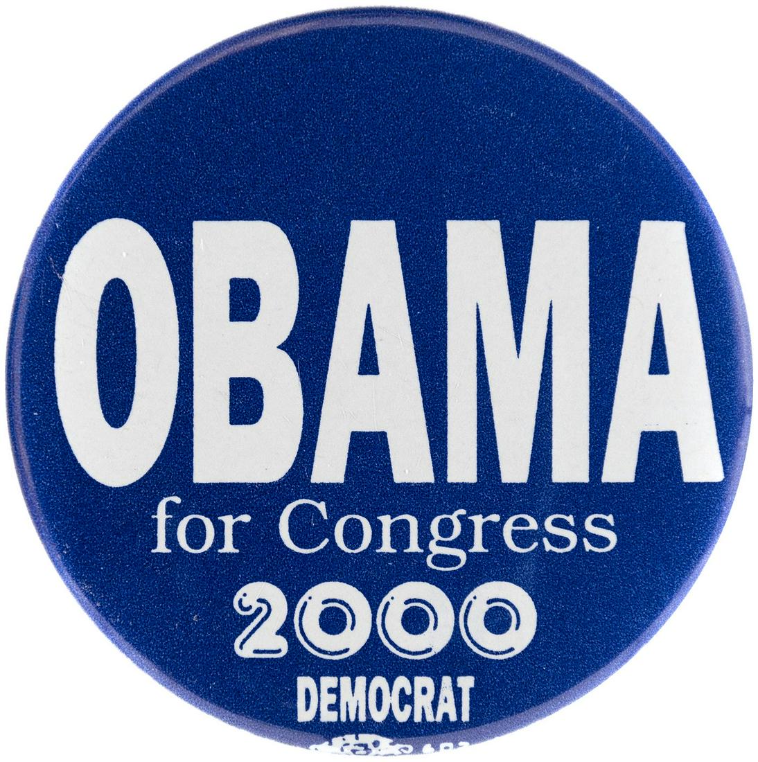 Obama For Congress 2000 Rare Pre Presidential Campaign Button.