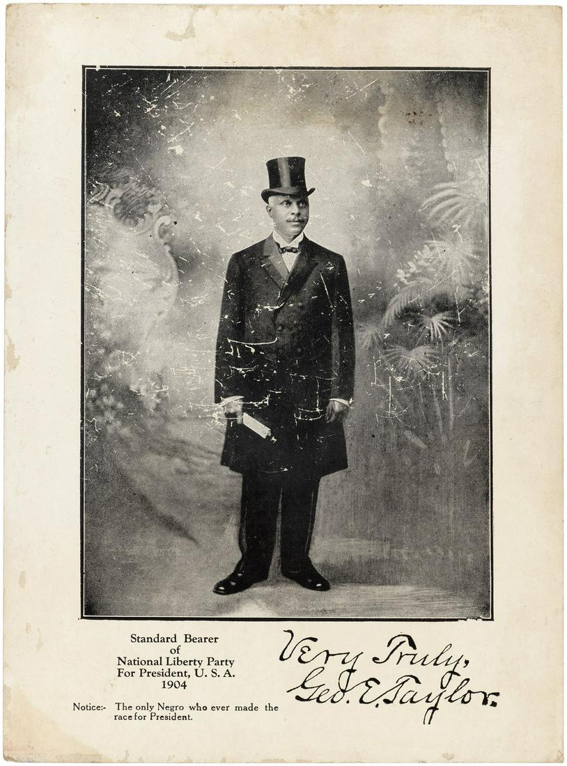 George Edwin Taylor First African American Presidential Candidate 1904 ...