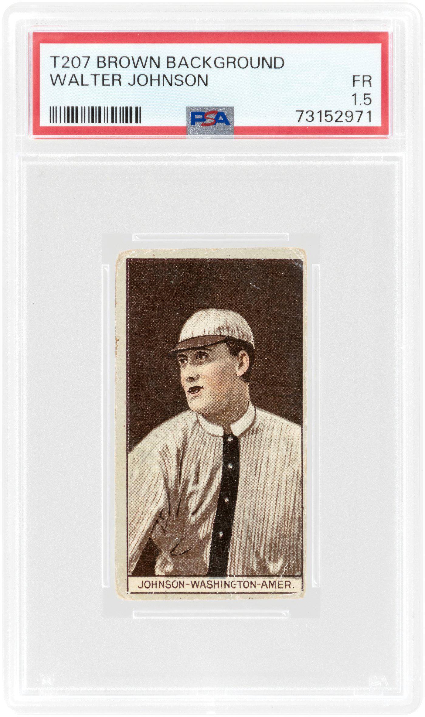 1912 T207 Brown Background Recruit Walter Johnson (hof) Psa 1.5 Fair ...