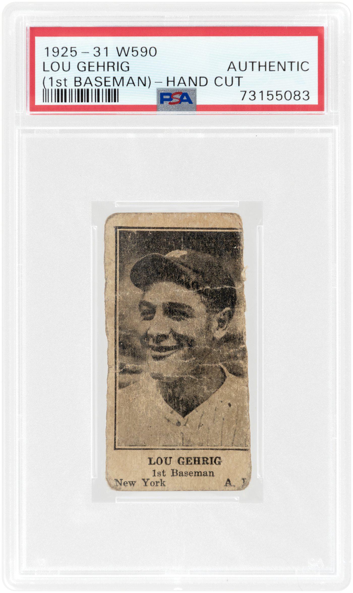 1925-31 W590 Lou Gehrig (hof) Rookie Card Psa Authentic (hand Cut). Auction