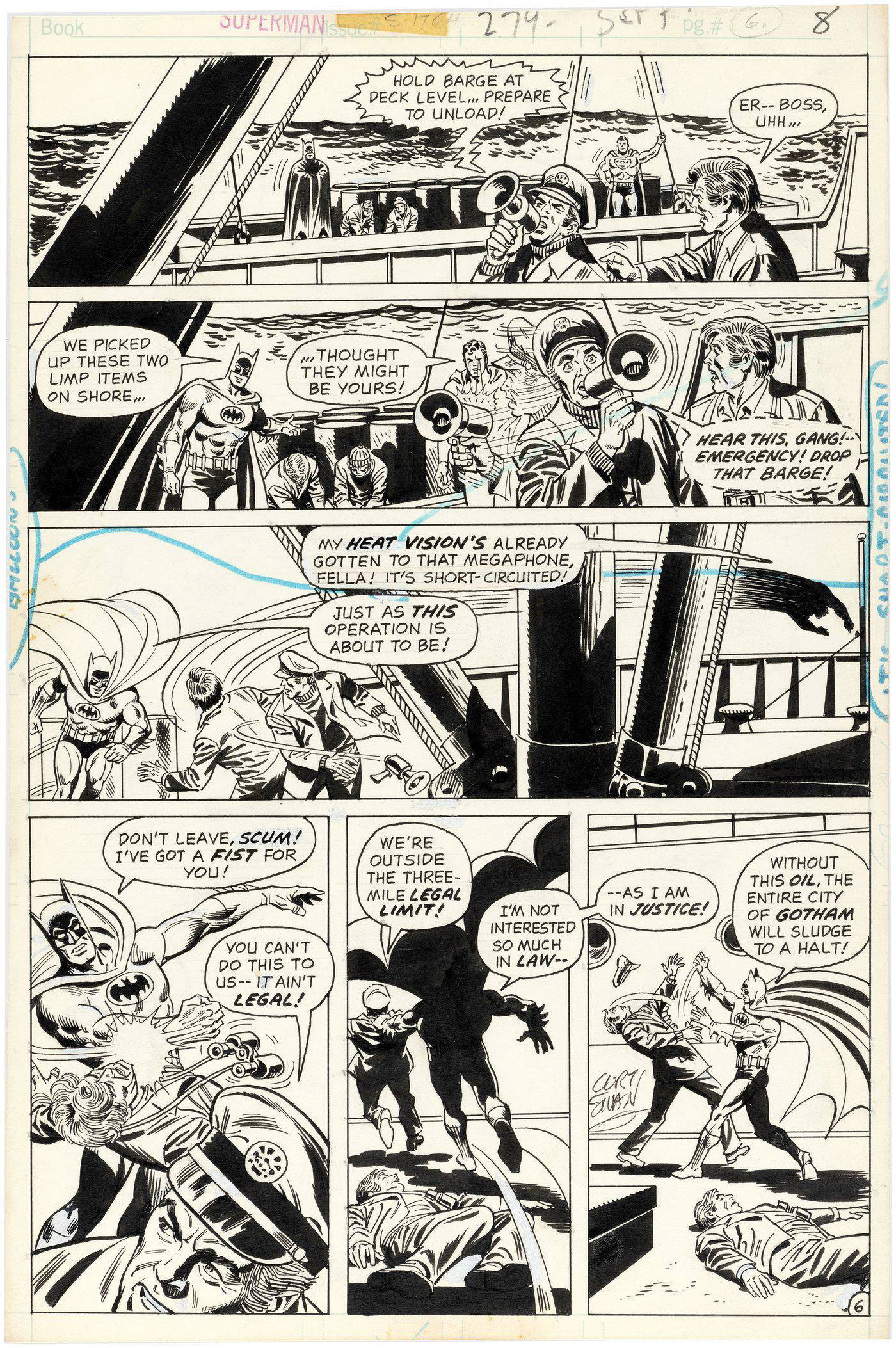 Superman #279 Comic Book Page Original Art By Curt Swan. Auction
