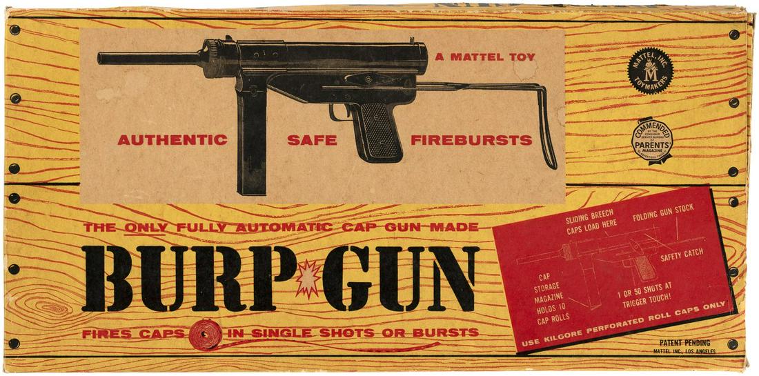 Mattel Burp Gun "only Fully Automatic Cap Gun" Unused Old Store Stock ...