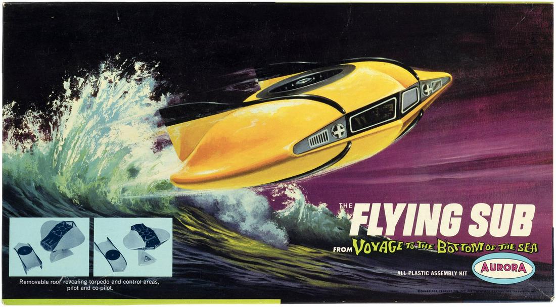 Aurora Flying Sub From Voyage To The Bottom Of The Sea Boxed Model Kit ...