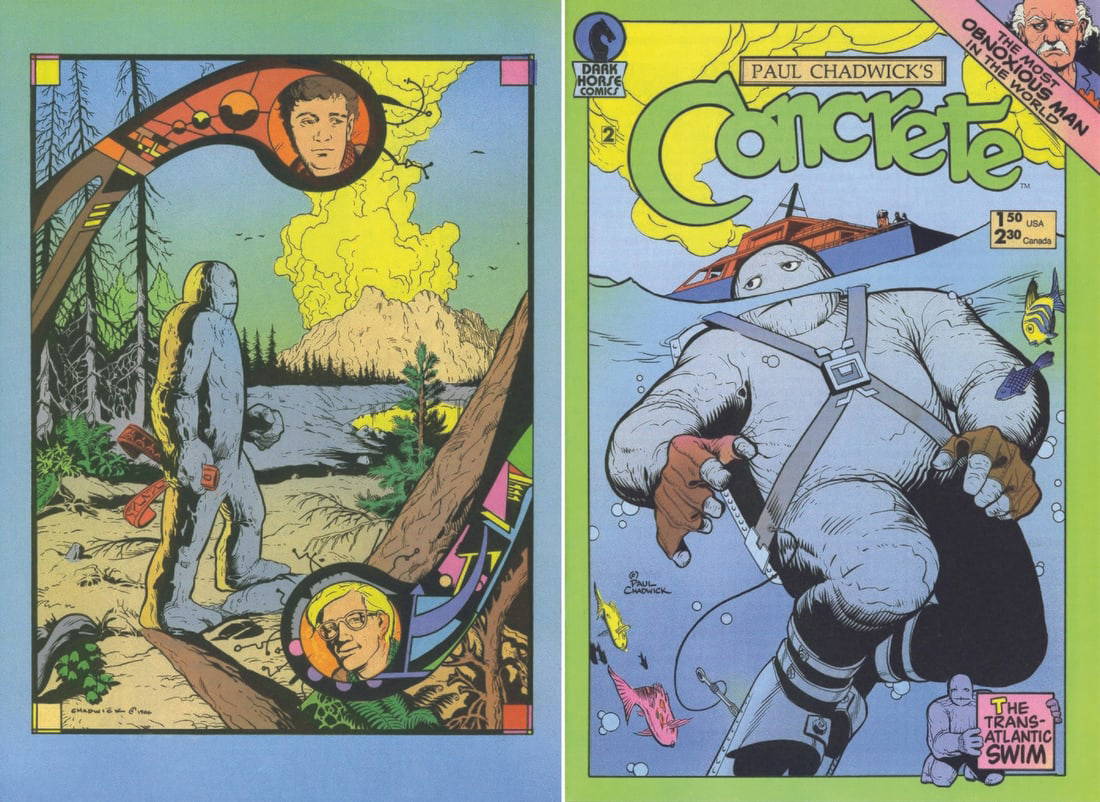 Concrete #2 Back Cover Original Art By Paul Chadwick. Auction