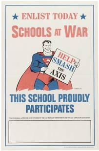 Superman World War Ii "salvage Speeds Victory" Homefront Poster. Auction