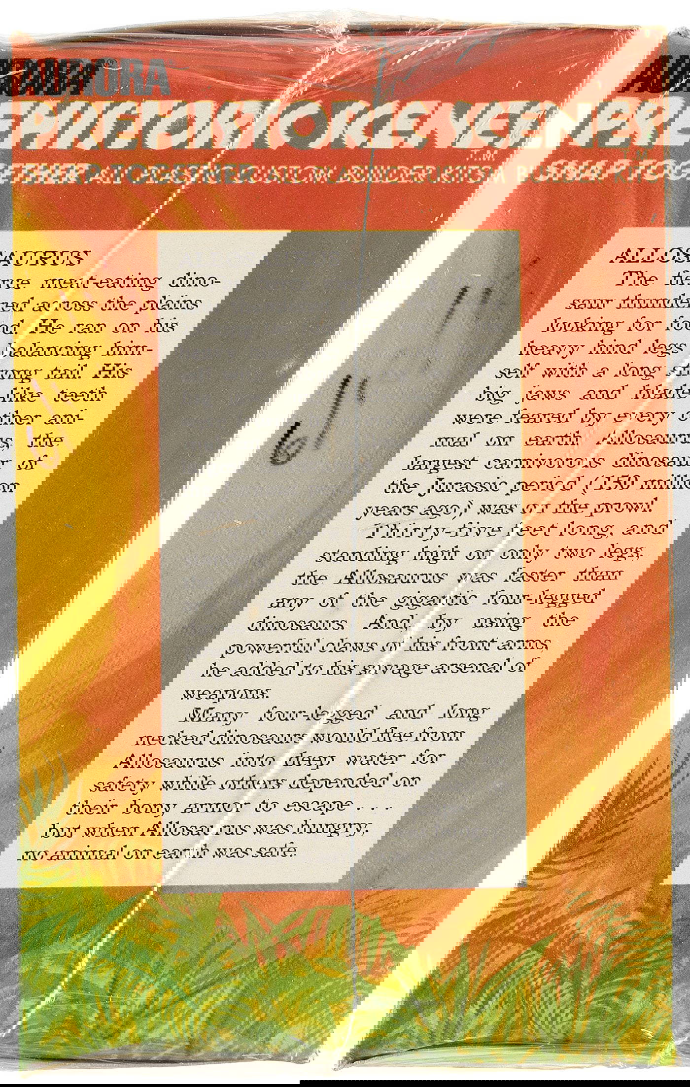 Aurora Prehistoric Scenes Allosaurus Factory-sealed Model Kit In Box ...