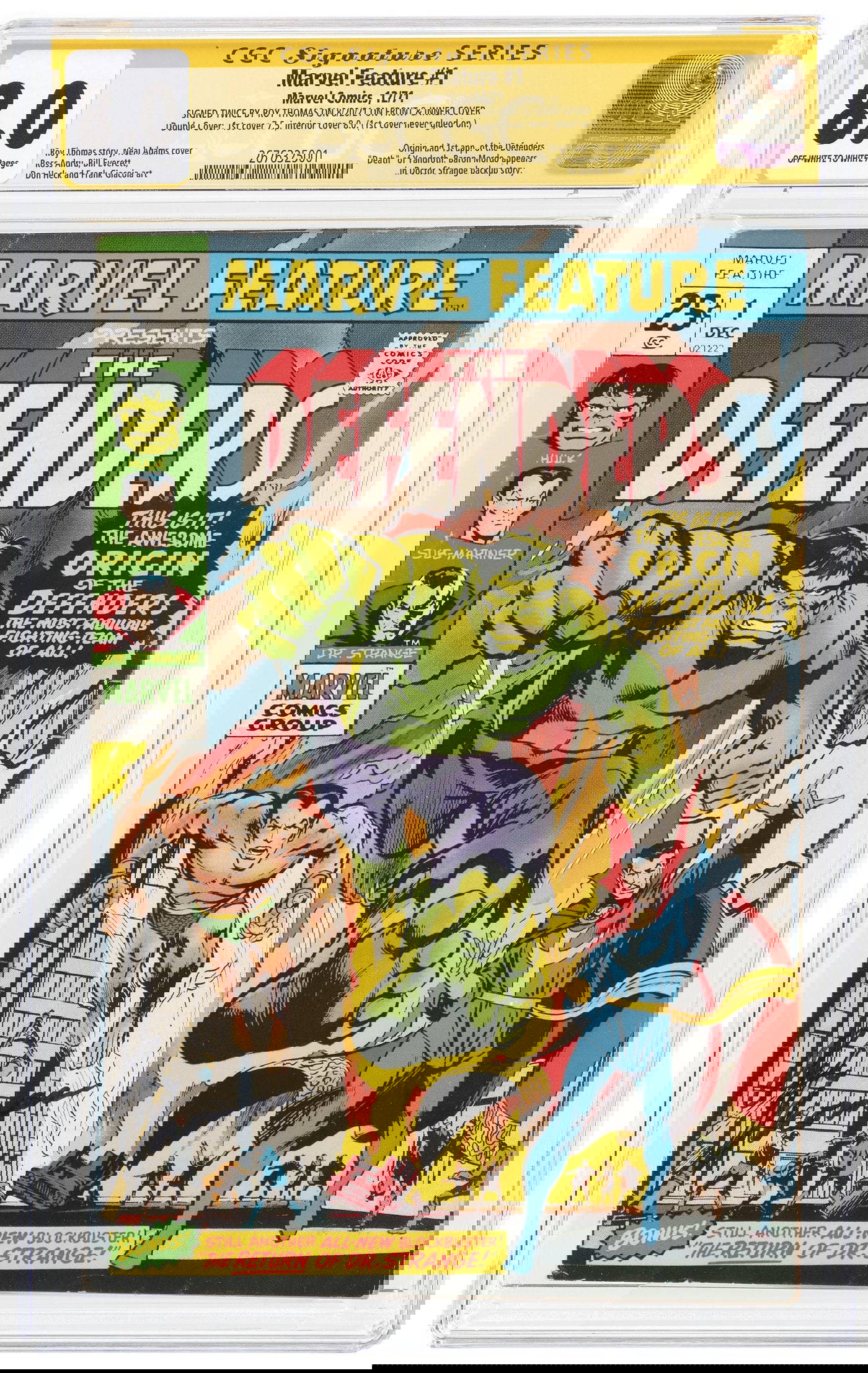 Marvel Feature #1 December 1971 Cgc 8.0 Vf Signature Series (double ...