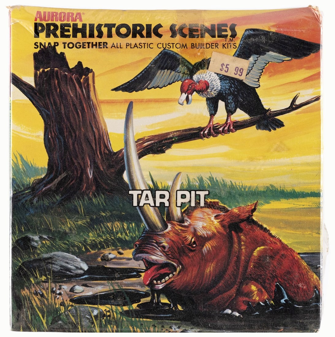 Aurora Prehistoric Scenes - Tar Pit Factory-sealed Model Kit. Auction