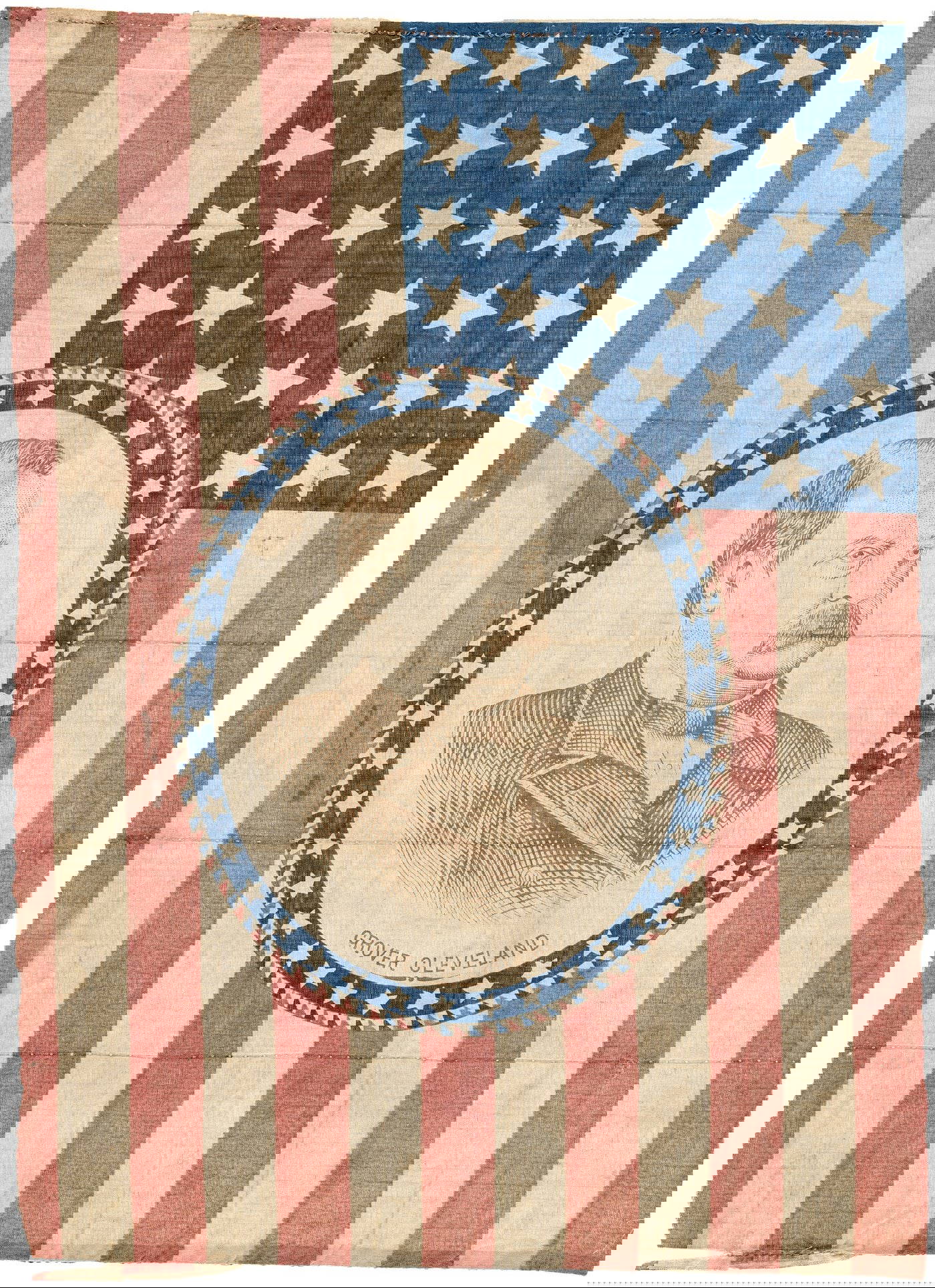 Grover Cleveland 1884 Campaign Portrait Flag Banner. Auction