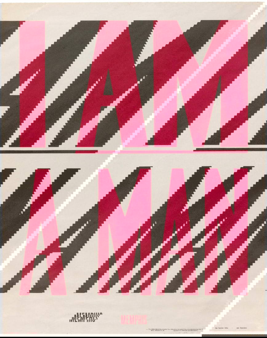 I Am A Man 1968 "memphis" Sanitation Workers Strike Civil Rights Poster ...