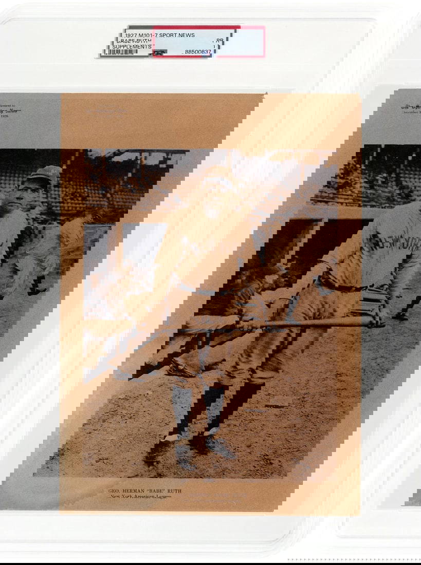 1926 M101-7 Sporting News Supplements (december 30, 1926) Babe Ruth ...