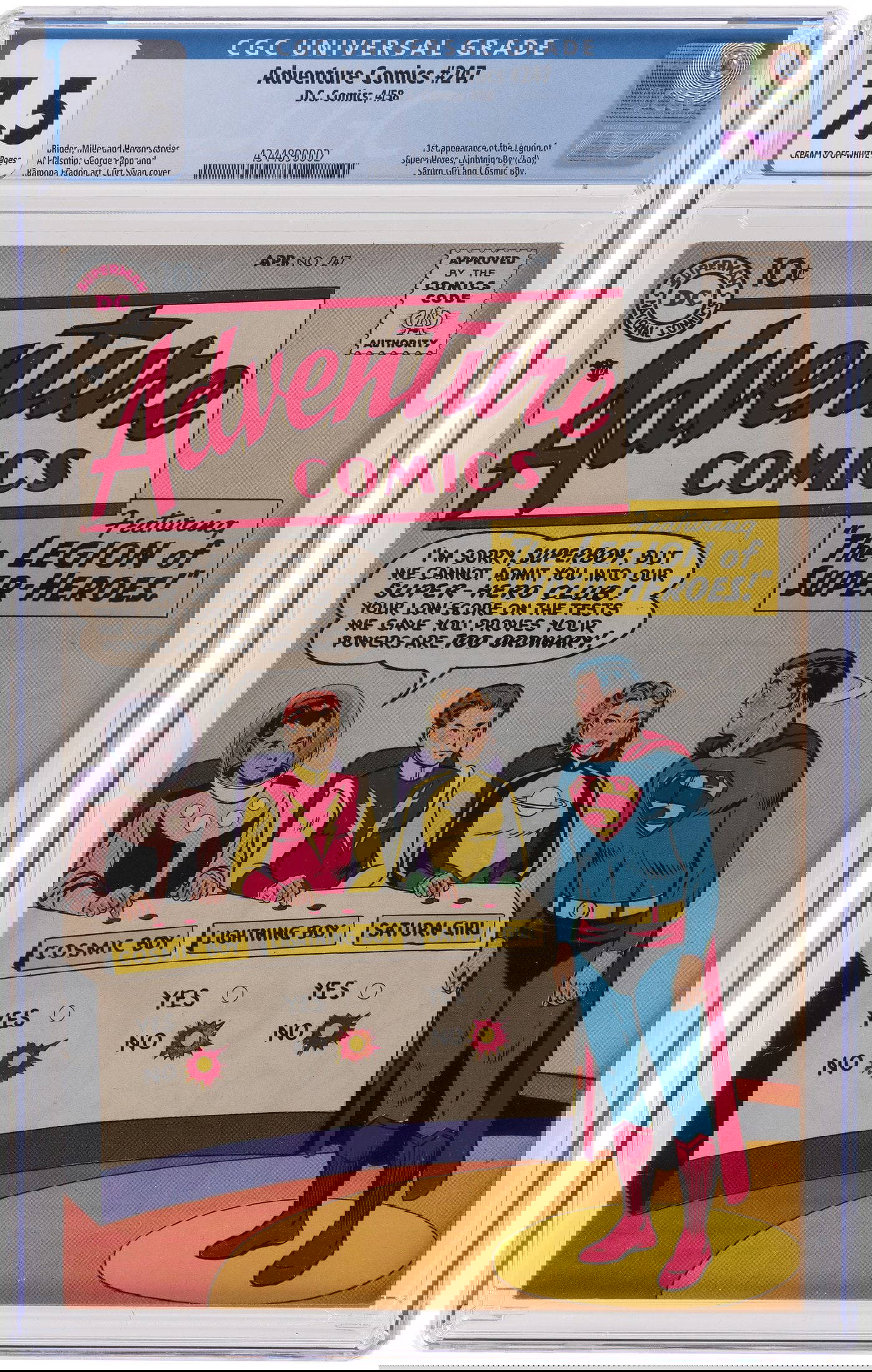 Adventure Comics #247 April 1958 Cgc 7.5 Vf- (first Legion Of Super ...