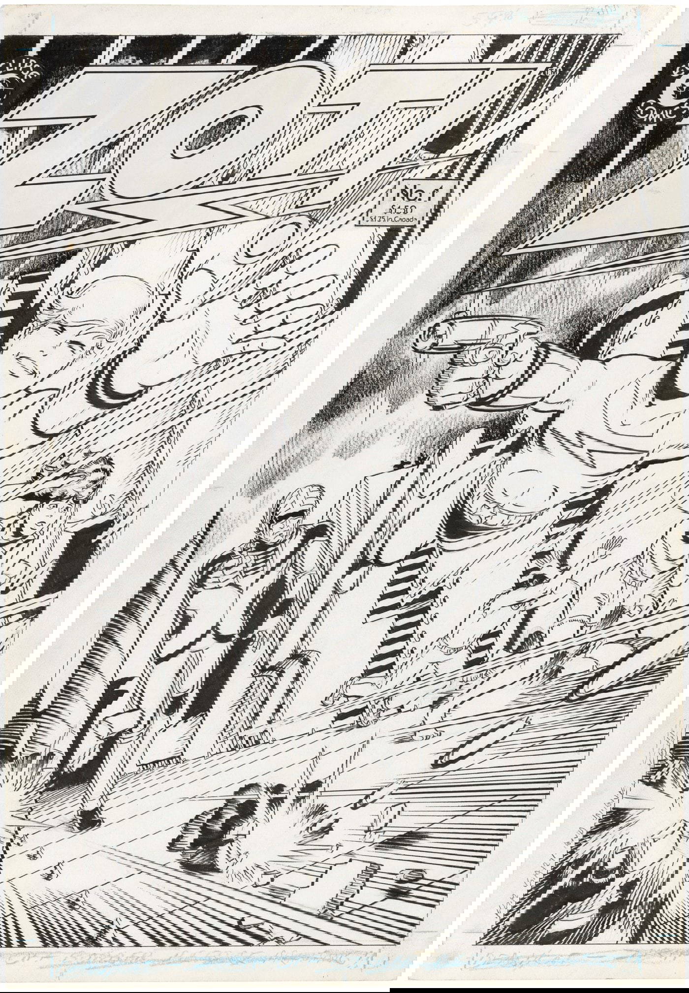 Zot! #1 Comic Book Cover Original Art By Scott Mccloud. Auction