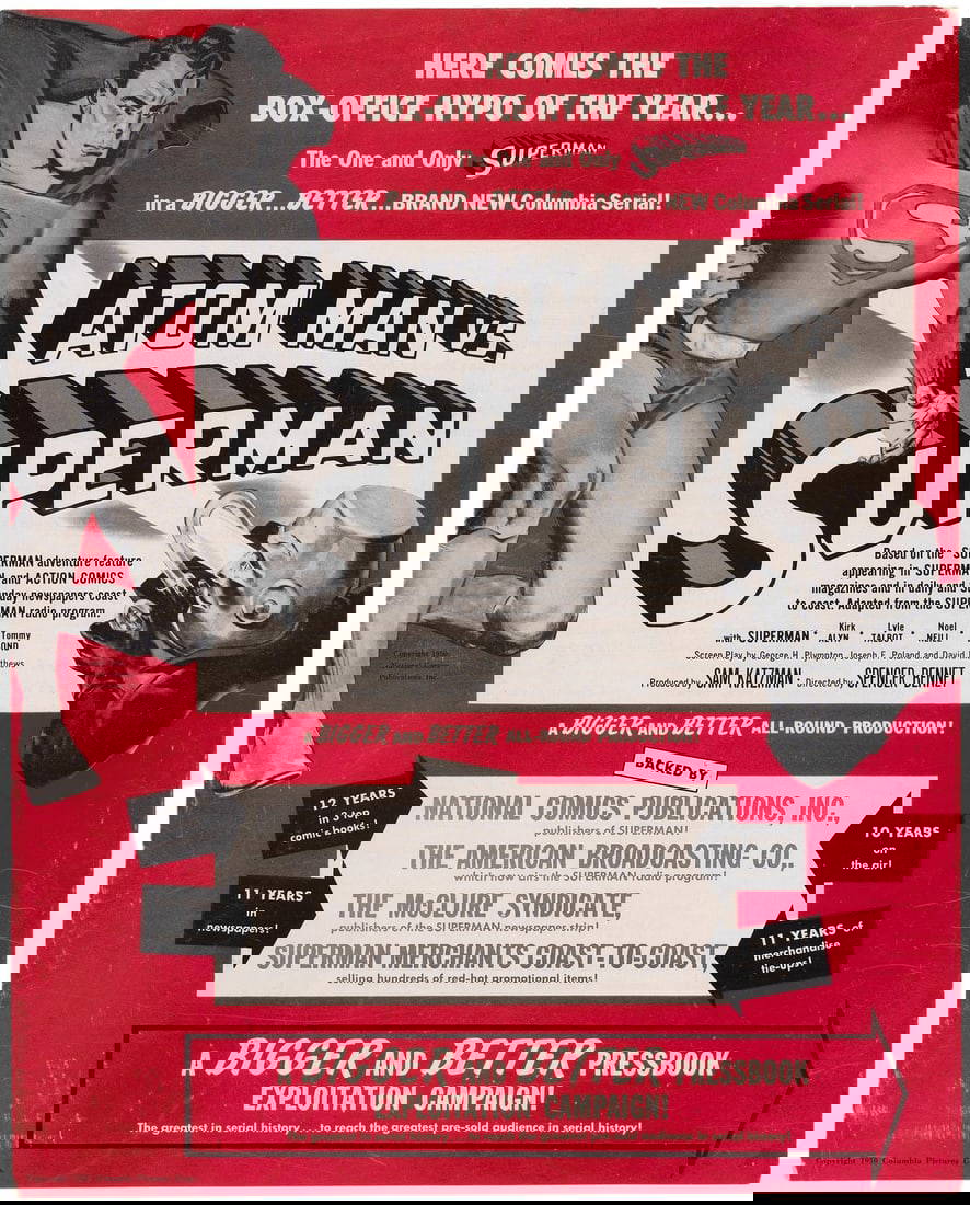 Atom Man Vs. Superman Movie Serial Pressbook. Auction