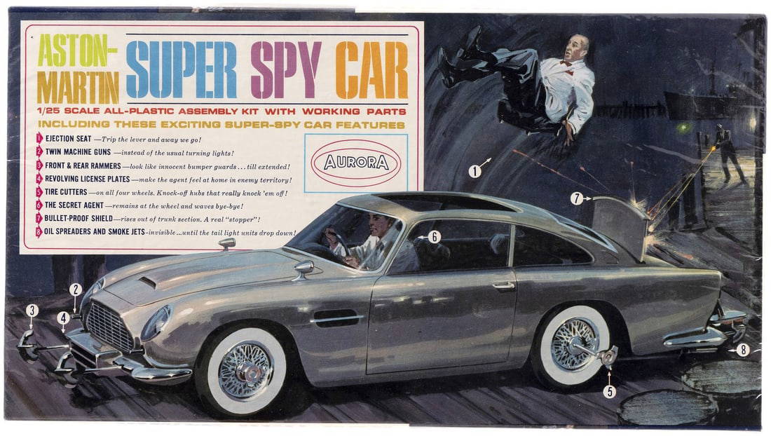 Aurora Aston-martin Super Spy Car Factory-sealed Boxed Model Kit (james ...
