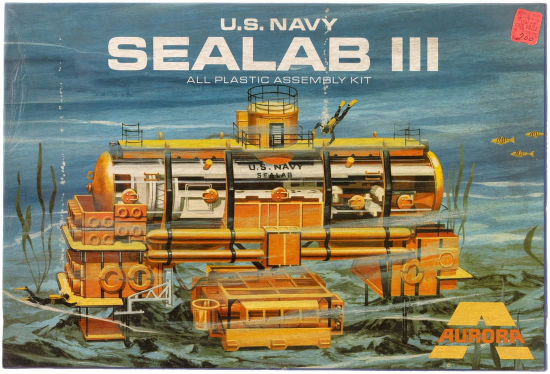 Aurora U.s Navy Sealab Iii Factory-sealed Boxed Model Kit. Auction