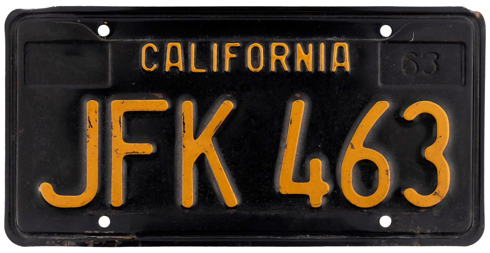 Jfk 463 1963 Glendale, California License Plate. - Jul 29, 2025 | Hake ...