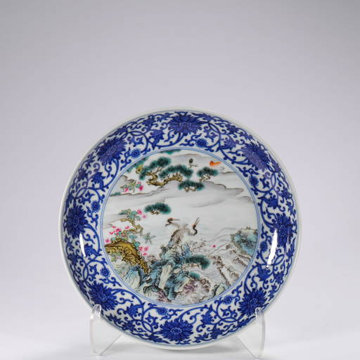 Dou Cai Porcelain Plate From The Qing Dynasty