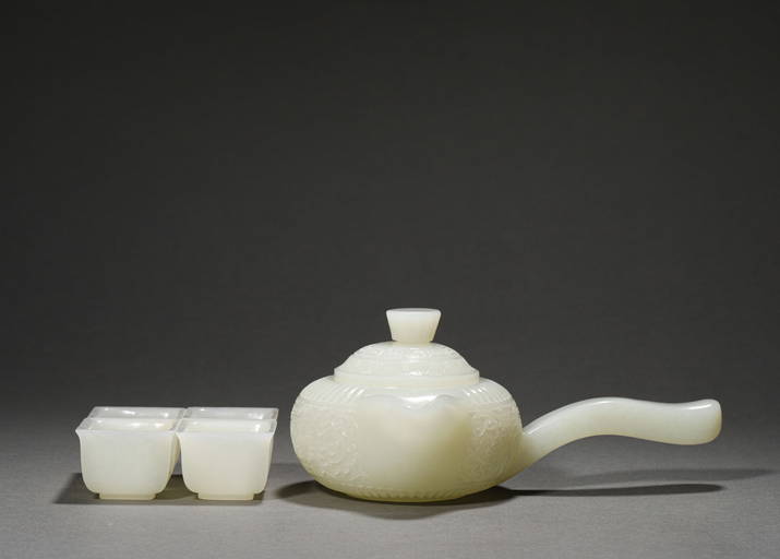 Hetian Jade Tea Set In Qing Dynasty