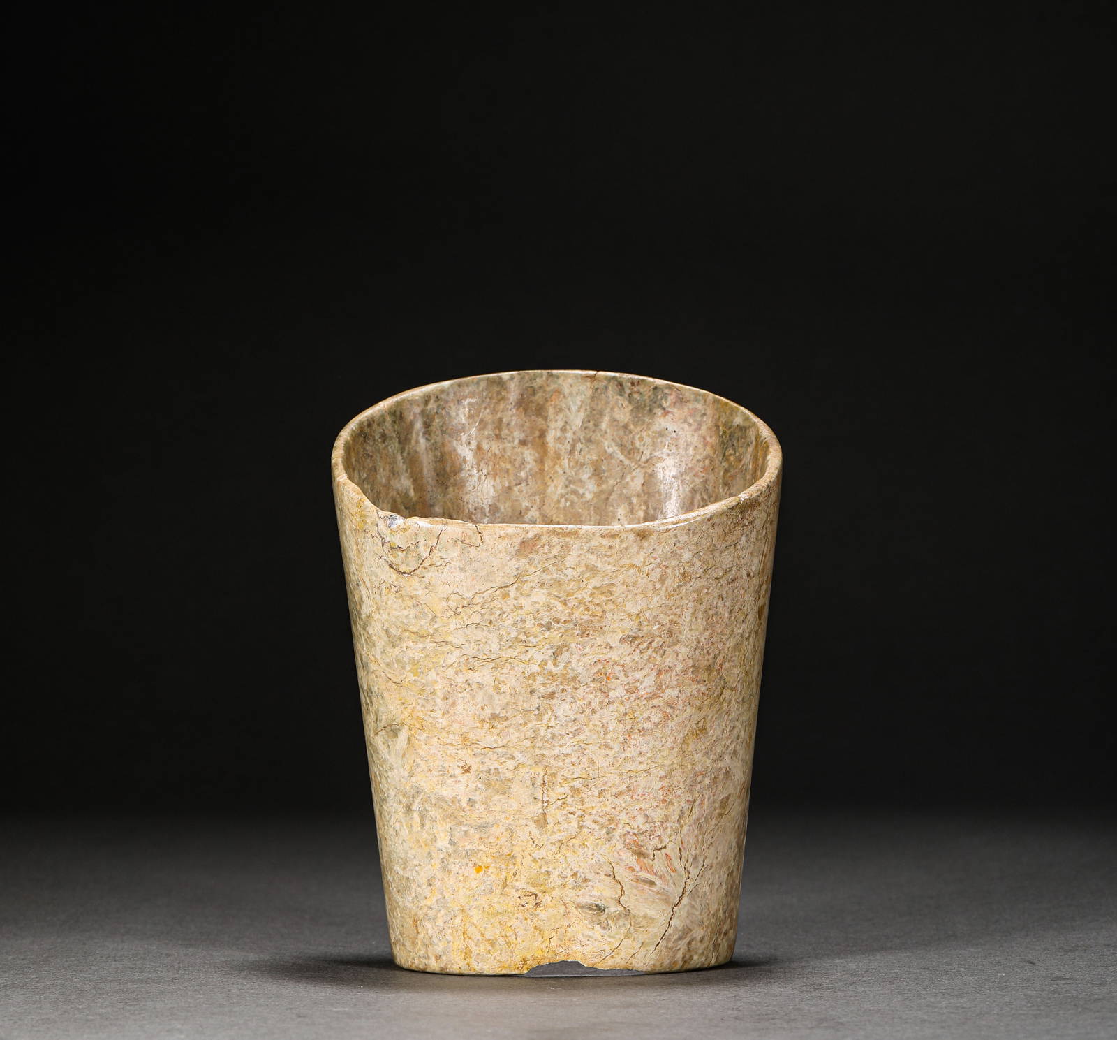 Chinese Red Mountain Jade Ritual Horseshoe Tube Auction