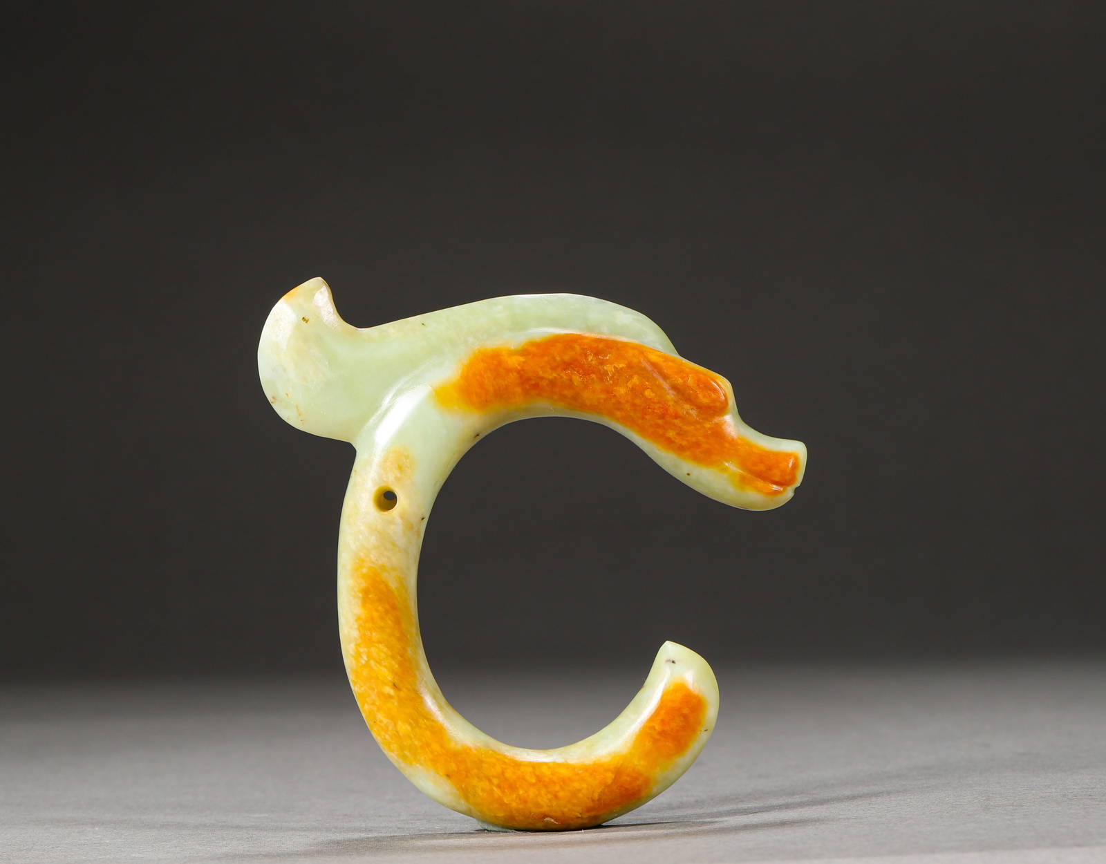 Chinese Red Mountain Jade Dragon Petard Auction