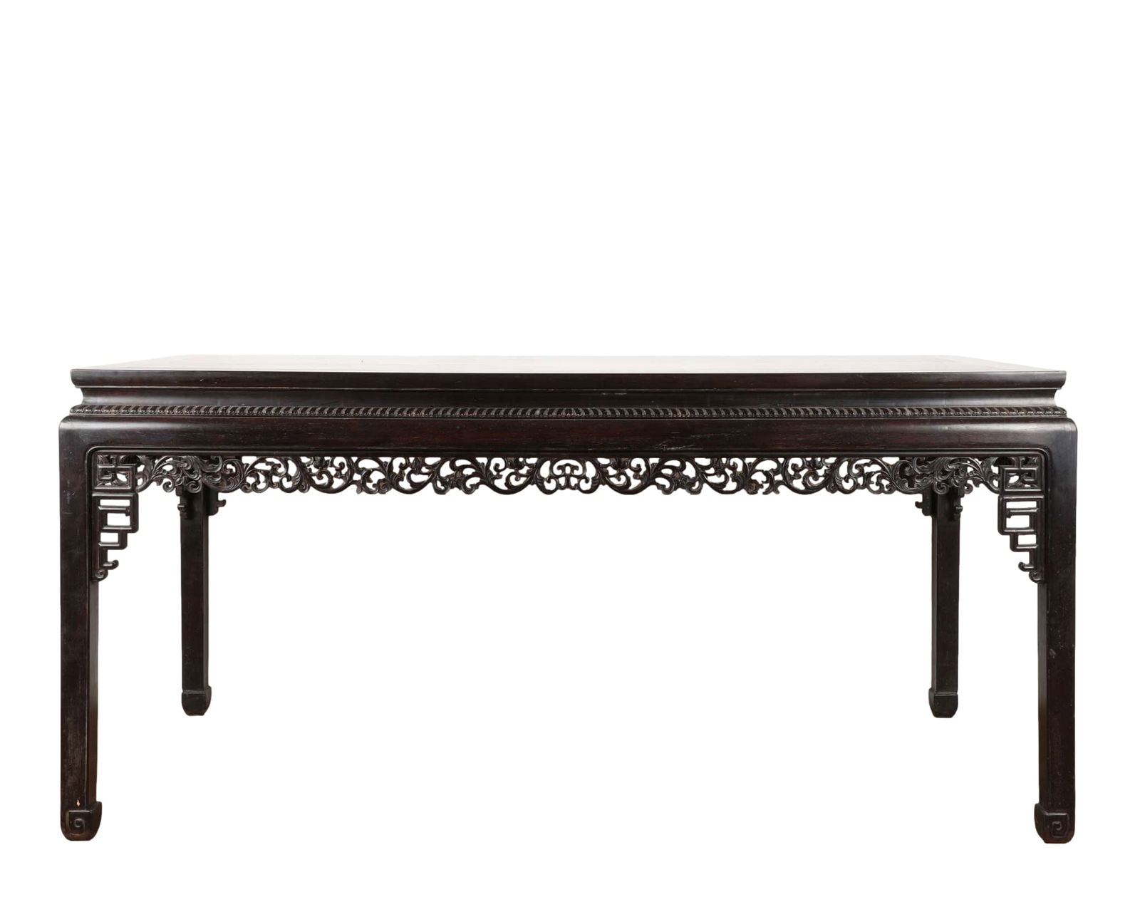 Qing Dynasty Zitan Floral Pattern Painting Table Auction