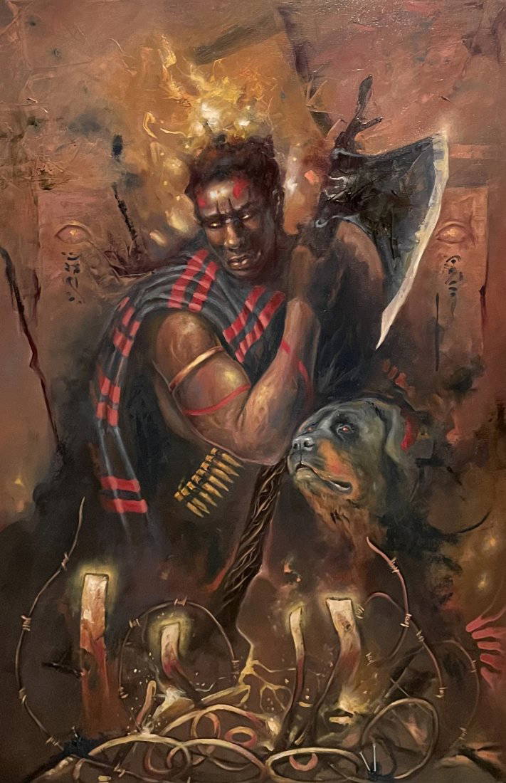 Ogun, God (orisha) Of Iron And War By Ayo Binitie Created In 2023 Oil ...